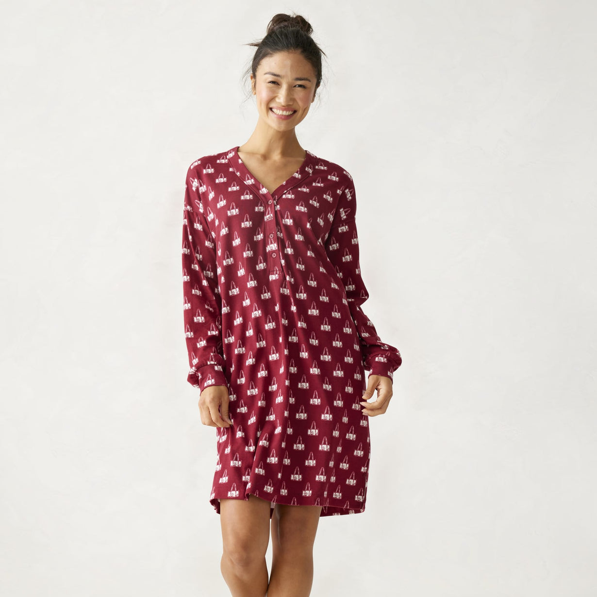 Henley Night Dress - Cotton | Vera Bradley